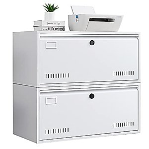Petonline Lateral File Cabinet 2 Drawer Metal Lateral Filing Cabinet with Smart Lock, Wide Filing Organization Storage Cabinets, Home Office Furniture for Letter/Legal/F4/A4 Size Files