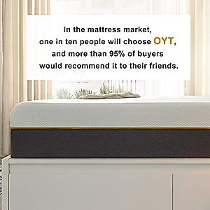 OYT 8" Full Size Mattress and Standard Size Pillow 2-Pack, Gel Memory Foam Twin Bed Mattress in a Box and Cooling Shredded Memory Foam Pillows with CertiPUR-US Certified Foam for Sleep Supportive