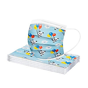 Kids Face Bandanas 50PCS - Disposable - 3Ply Ear Loop, No Washable, Breathable and Anti-Haze Dust, for Kids