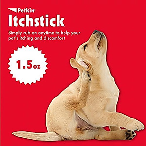 Petkin Anti Itch Stick for Pets - Simply Rub on Anytime to Provide Pain & Itching Relief for Dogs & Cats on Contact - Bitter Taste Stops Licking & Chewing - 1.5oz -Ideal for Home or Travel (2pk)