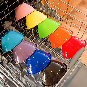 Youngever 22 ounce Plastic Bowls, Cereal Bowls, Soup Bowls, Set of 9 in 9 Assorted Colors