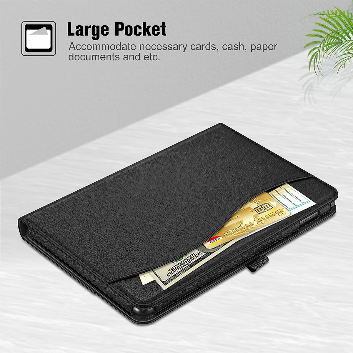 Fintie Case for All-New Amazon Fire HD 10 and 10 Plus Tablet (13th/11th Generation, 2023/2021 Release) 10.1" - [Multi-Angle] Stand Cover with Pocket Auto Wake/Sleep, Black