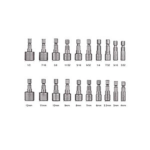 Sockets & Socket Set Nut Driver Bit Sets with Chrome Vanadium Steel - PNDB1A