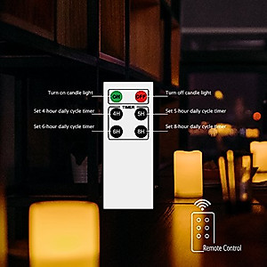 2 PCS Waterproof Outdoor Battery Operated Flameless LED Pillar Candles with Remote Flickering Plastic Electric Decorative Light for Lantern Party Wedding Decoration Garden Patio Home Decor 3x6 Inches