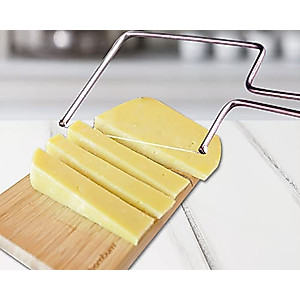 Kuchengerate Cheese Slicer Wire Cutter - Cheese Knives Slicers with Wire - Handheld Butter Cutter Tools for Soft Hard Block - Easy Fast Cutting Hard Or Semi Hard Block Cheeses - With Extra Wire