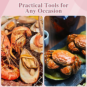 COMNICO Crab Crackers and Tools, 4Pcs Multifunctional Crab Leg Crackers Efficient Lobster Crackers Multicolored Seafood Tools Set Portable Seafood Crackers Crab Legs Utensils Nut Cracker