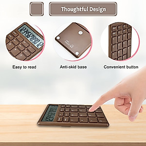 VEWINGL 12 Digit Calculator,Hold with one Hand,4 Function Calculator with Large LCD Display for Office,School,Home & Business Use,Automatic Sleep,5.4 * 3.3in