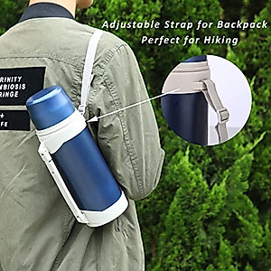 ConToose Insulated Water Bottle, Stainless Steel Sports Water Bottles with Handle, 40oz, Black