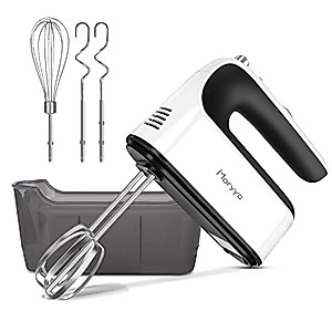 Mixer Electric Handheld - 400W Ultra Power for 5 Speed with Turbo Boost, 5 Stainless Accessories in Storage Case - Essential Kitchenaid Hand Mixer Electric for Cake, Dough, Egg, Baking