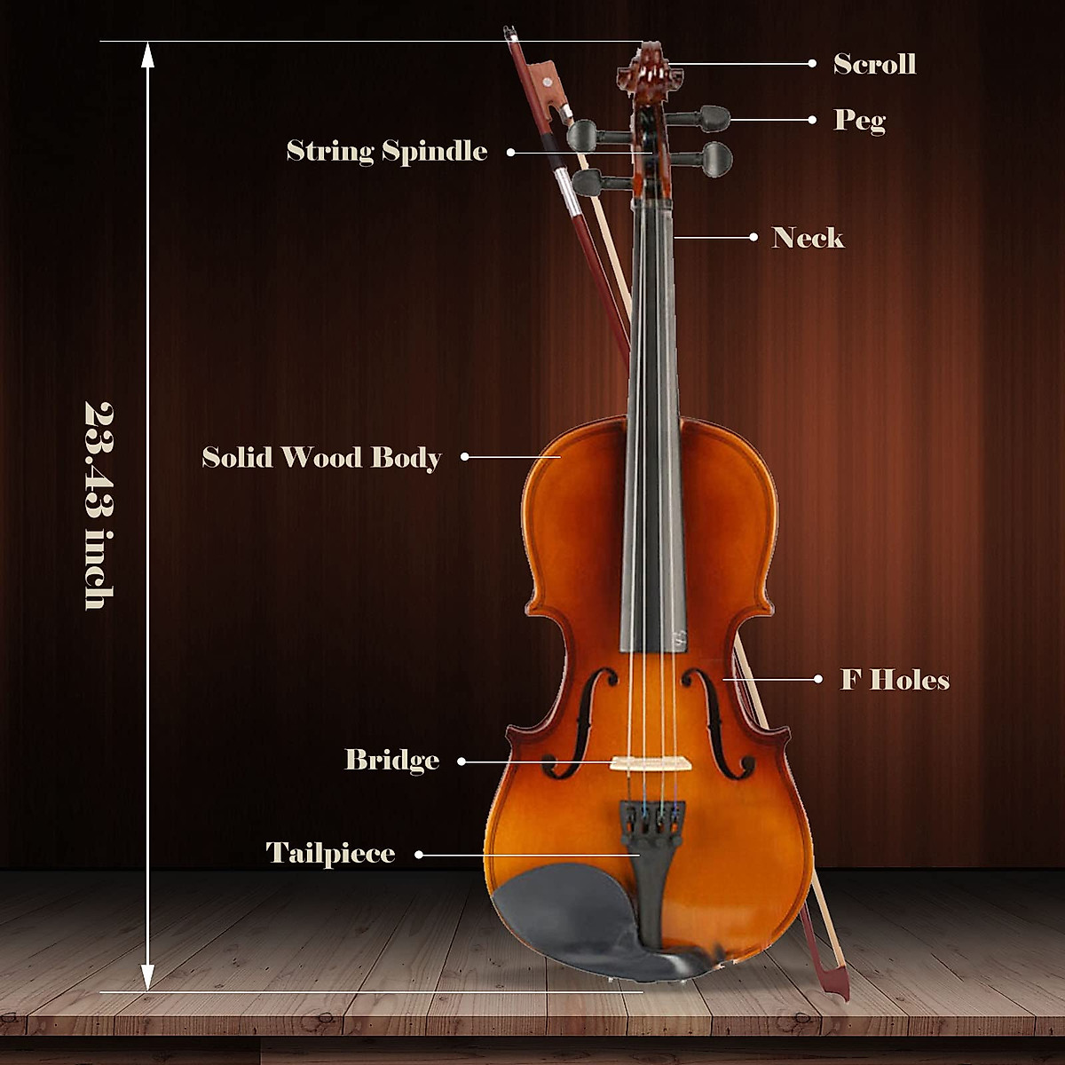 BELANITAS Kids Violin for Beginners Full Size Violin for Kids Ages 9-12 Kids 4/4 Violin Fiddle Kids Violin Beginner with Hard Case, Bow and Rosin, Student Violin, Natural