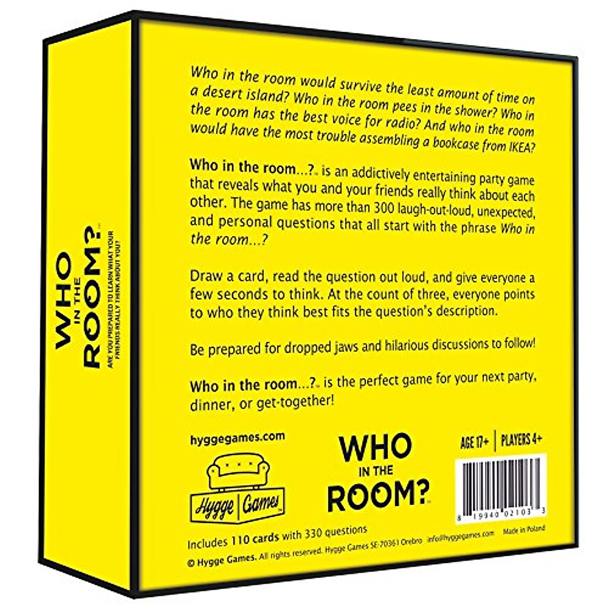 Hygge Games Who in The Room? Party Gamef Yellow