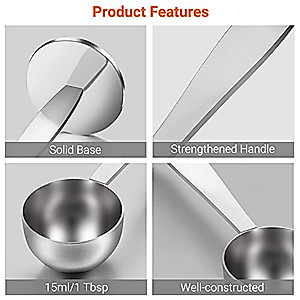 WILLIZTER Two-in-One Stainless Steel Coffee Scoop Tamping Dual-Purpose Coffee Spoon Powder Hammer Tamper Multi Function Spoon Holder Coffee Tools for Measuring and Tamping