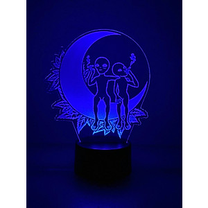 Yooce 420 Leaf 3D LED Table Lamp Night Light Optical Visual Illusion Home Decor Lighting