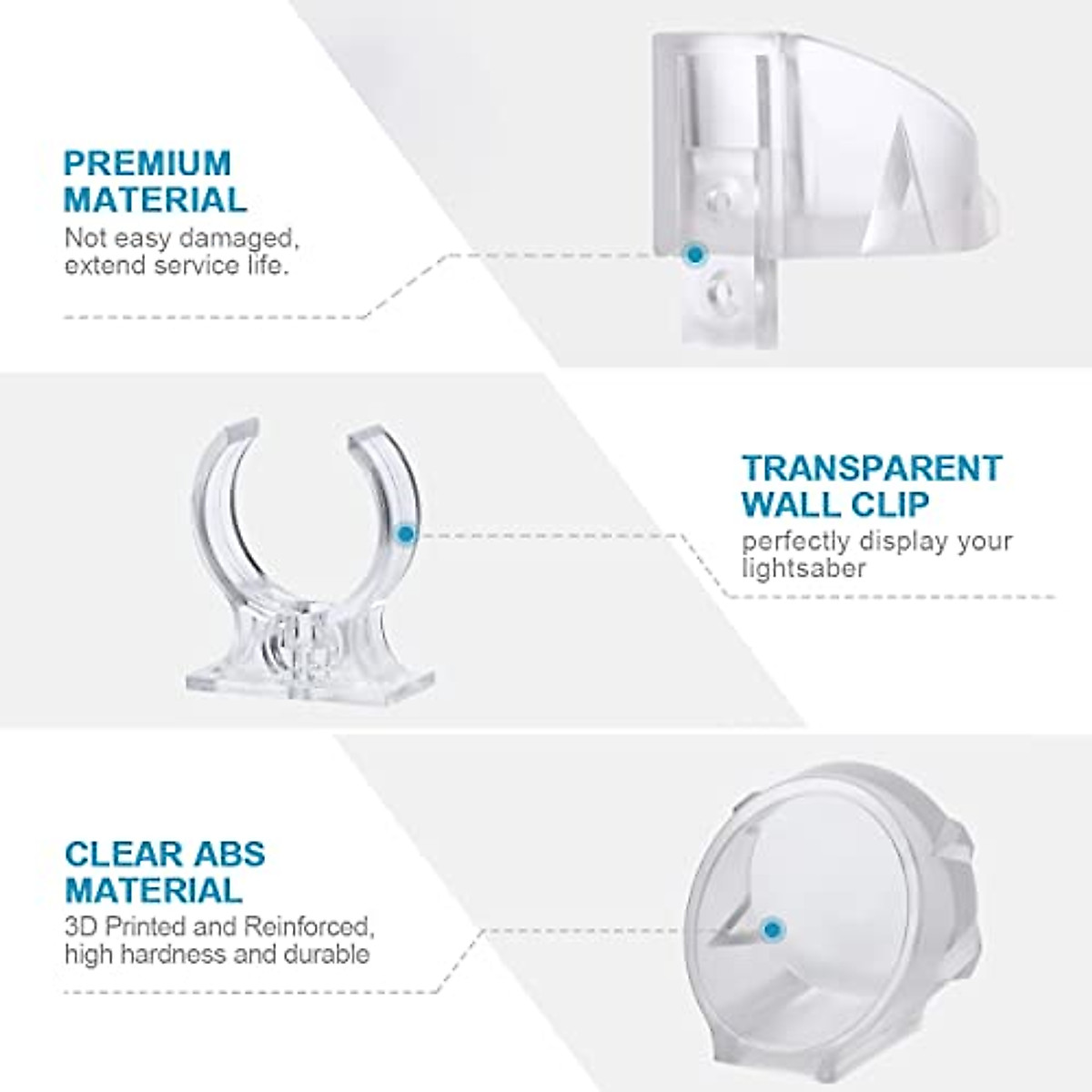 Lenink 2 Pack Clear Lightsaber Wall Mount, Lightsaber Holder Rack Compatible with Galaxy’s Edge Lightsabers, Darth Revan Lightsaber, Darth Vader Sabers and Most Lightsaber