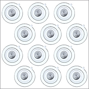 Clip Strip 12 Pack Suction Cups, Heavy Duty Super Sucker Suction Cup Without Hook, 1.75" Diameter, 4 pounds Downward Weighted Rate, Display Signage in Retail, Ideal for Home, Office, & Retail Stores