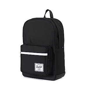 Herschel Pop Quiz Backpack, Black/Black Synthetic Leather, Classic 22L