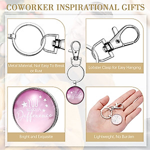 Roowest 12 Pcs Thank You Keychain Gifts Bulk Inspirational Employee Appreciation Gifts Motivational Team Gifts for Women Coworkers Staff Volunteer Teacher Students