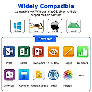 NORWII N26 Wireless Presenter with Laser Pointer 300 FT, 2.4GHz Presentation Clicker for Powerpoint Presentation, PPT Powerpoint Clicker for Presentation Remote Google Slide Clicker