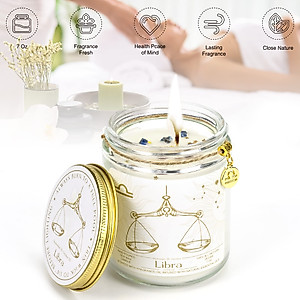 YTENTE Libra Gifts for Women, Zodiac Sign Libra Crystal Candles,Astrology Gifts Scented Soy Candles Gifts for Women Sister Mom Daughter Birthday Gift