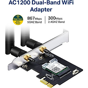 TP-Link AC1200 PCIe WiFi Card for PC (Archer T5E) - Bluetooth 4.2, Dual Band Wireless Network Card (2.4Ghz and 5Ghz) for Gaming, Streaming, Supports Windows 11/10, 8.1, 8, 7 (32/64-bit)