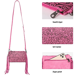 Western Fringe Small Crossbody Bag Vintage Cowhide Hair on Clutch Handbags Cowgirl Leather Shoulder Purse MBB-MW1217-181HPK