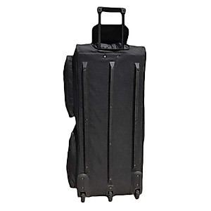 Gothamite 36-inch Rolling Duffle Bag with Wheels, Luggage Bag, Hockey Bag, XL Duffle Bag With Rollers, Heavy Duty Oversized Bag (Black)