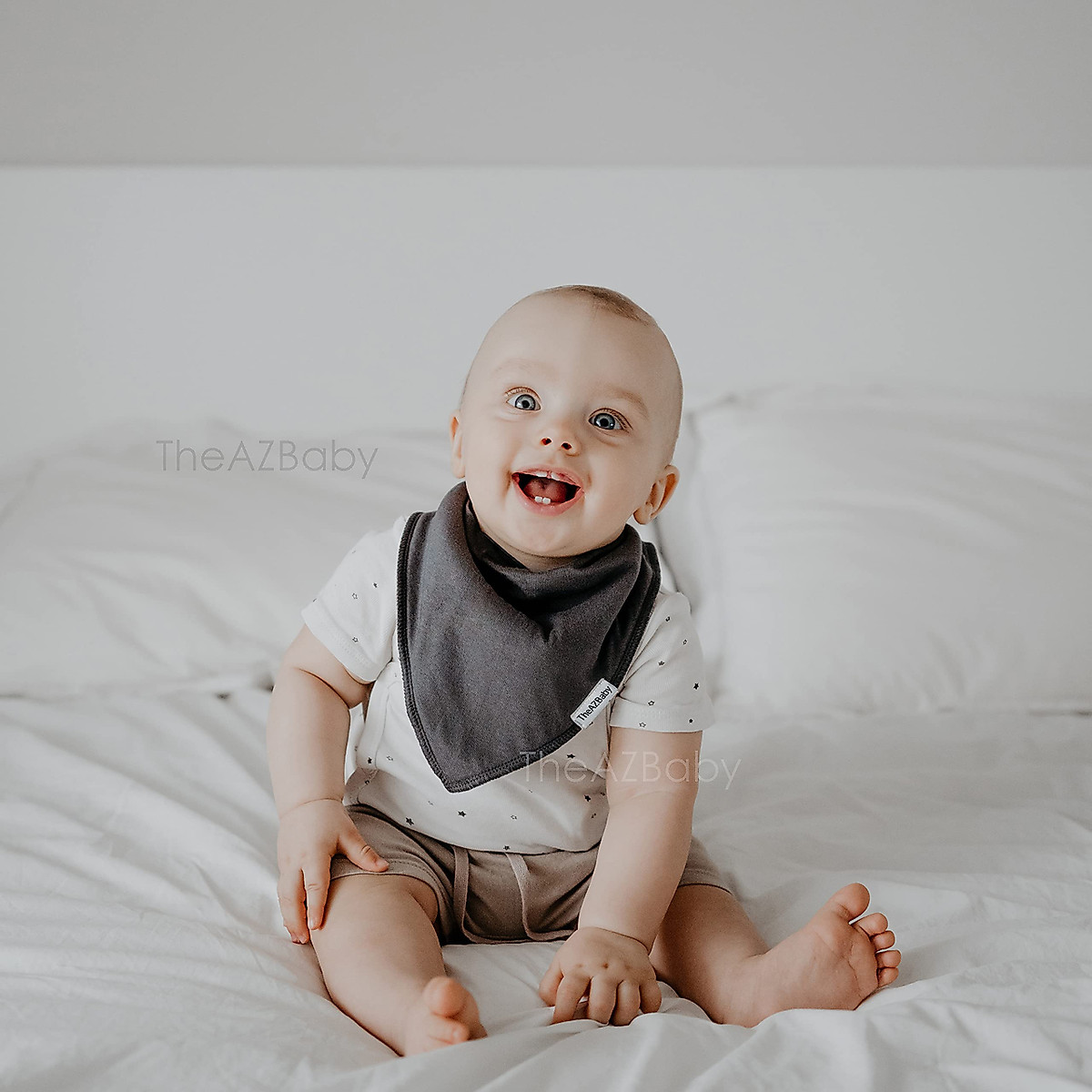 Meerdif Baby Bandana Drool Bibs 10-Pack Baby Bibs for Boys, Girls, Unisex for Teething and Drooling (Plain 1) by TheAZBaby