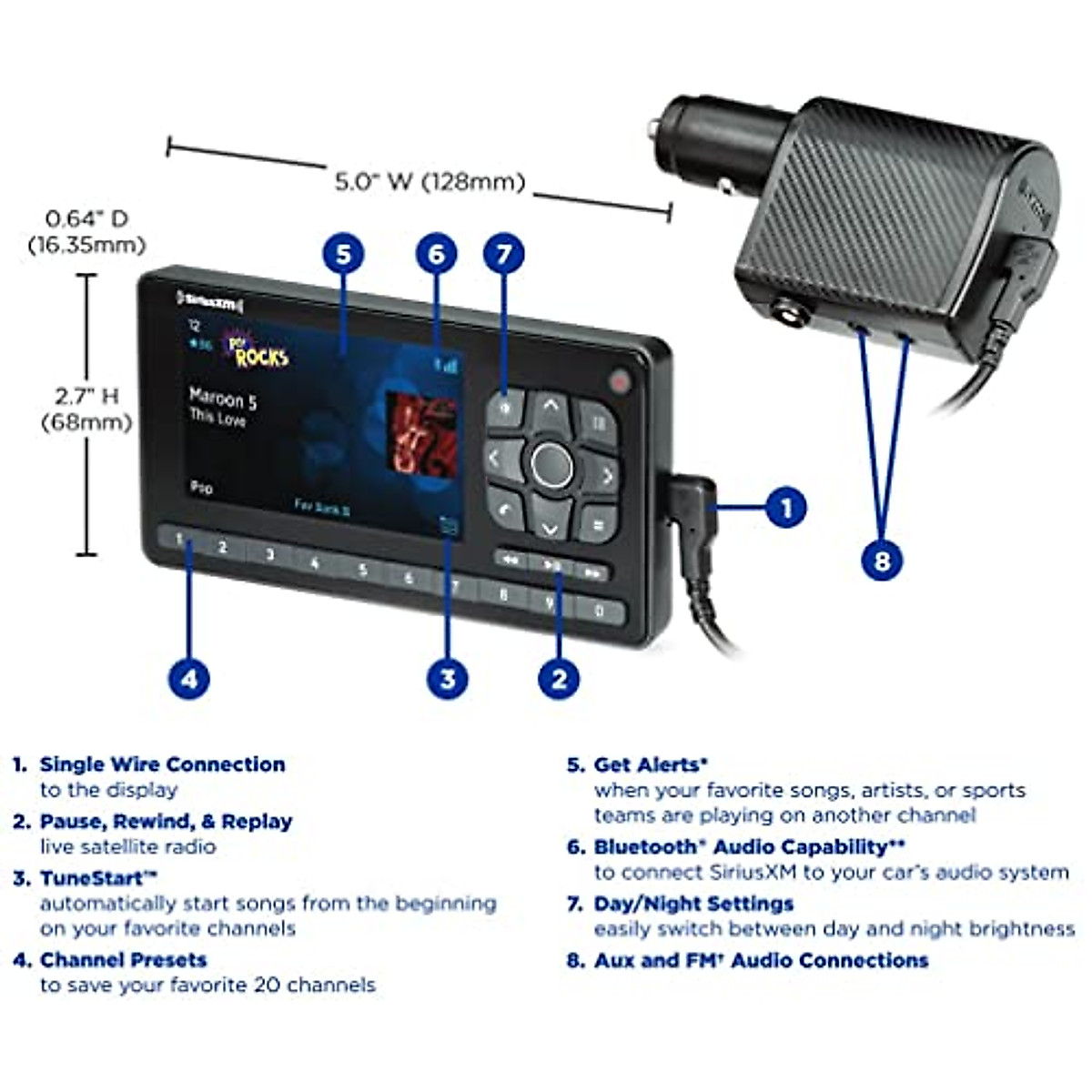 SiriusXM Roady BT Vehicle Satellite Radio - Enjoy SiriusXM Through Your Existing Car Stereo (RoadyBT SXVRBT1)