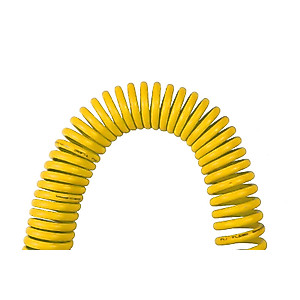 YOTOO Polyurethane Recoil Air Hose 1/4" Inner Diameter by 25' Long with Bend Restrictor, 1/4" Industrial Quick Coupler and Plug, Yellow