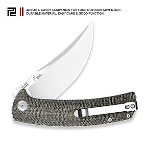 ARTISANCUTLERY Folding Knife Arroyo (ATZ-1845) AR-RPM9 Powder Steel Balde Micarta Tactical Handle Pocket Folding Knife EDC OD Green Micarta