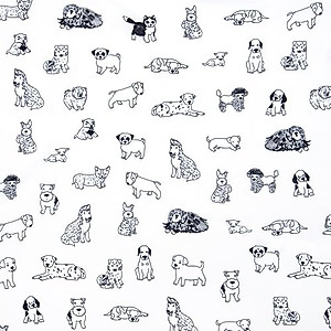 Kids Rule 3-Piece Dog Sketch Sheet Set for Boys & Kids - 1 Twin Flat Sheet, 1 Twin Fitted Sheet & 1 Queen Pillowcase, Soft Brushed Microfiber Polyester Bed Sheet, Smooth & Durable