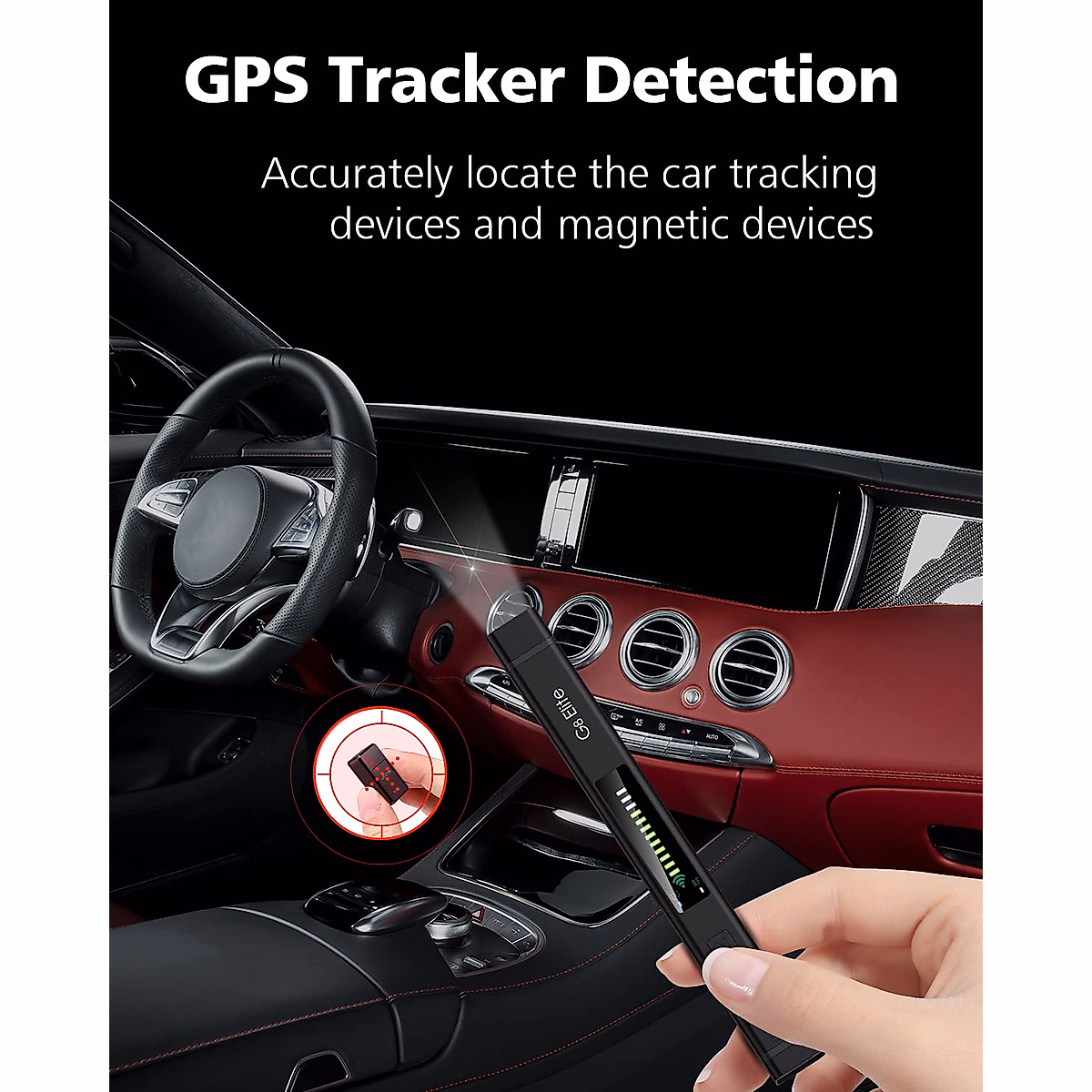 JEPWCO G8 Elite RF Detector, Portable Wireless Camera Detectors with 12 Levels Sensitivity, Bug Detector for Wireless Audio Bug Camera, 4 Professional Modes, Home Office Travel, Rectangle