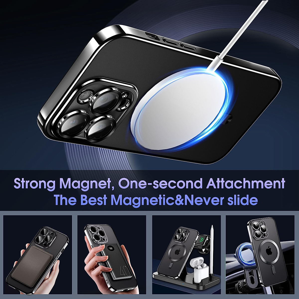 DOSNTO Magnetic for iPhone 13 Pro Max Case with MagSafe [ Integrated Camera Protecion] Translucent Matte Soft Slim Cover, 10FT Military Grade Drop Tested [Anti-Scratch] Wireless Charging