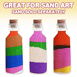 ArtCreativity Plastic Sand Art Bottles with Corks - Pack of 12-2oz Clear Containers for Sand Art, Message in a Bottle, Wedding Invitations, Fun Arts and Crafts Supplies for Kids - Sand not Included…