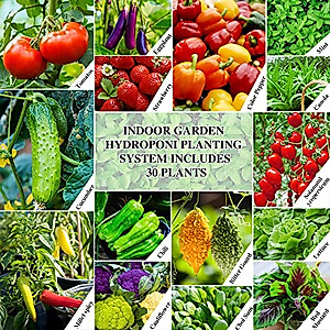 Tower Garden Hydroponics Growing System,Indoor Vertical Garden 2.0 with Double Layer 8 Sections LED Timed Grow Light,5 PCS Nursery Germination Kit Including 2Pcs Smart Plug,Water Level,Pouring Funnel