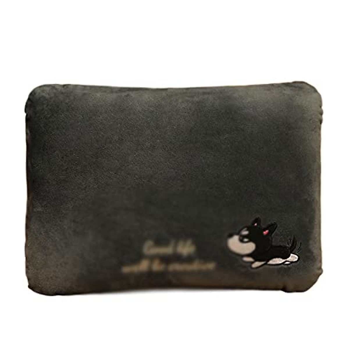 SPICLY Travel Pillow Office Student Nap Pillow Portable Small Pillow Plush Memory Foam Sleeping Nap Neck Throw Pillow Cushion (Color : Black)