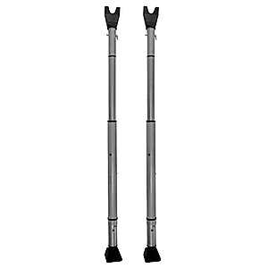 Product Trend Door Security Bar, 2-Sets Adjustable-Length Portable Door Bar for Hinged and Sliding Doors, Home Safety and Travel Security, Extends 28 Inches to 45 Inches, Grey