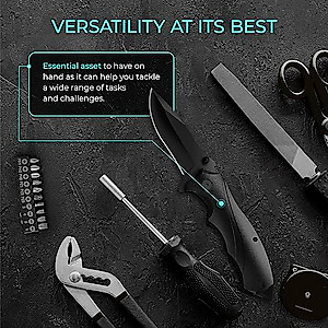 Tactical Knife for Men - Black Pocket Knife - Best Spring Assisted Knife with Glass Breaker and Pocket Clip - Cool Folding Knives for Military Work Self Defense Camping - Birthday Gifts for Dad 6495 B