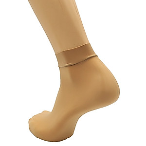 Mona's Choice Mens Ice Silk Ankle Socks (Pack of 5, Nude)