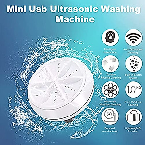 WAQIA Mini Washing Machine Portable Ultrasonic Turbine Washer, Portable Washing Machine with USB for Travel Business Trip or College Rooms