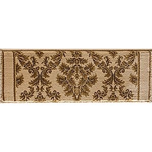 Home Logic Central Oriental Radiance Mediterranean 023 Collection Tapestry 100-Percent Heavy-Weight Heat Set Polypropylene Rug, Ivory, 9-Inch by 33-Inch Stair Tread