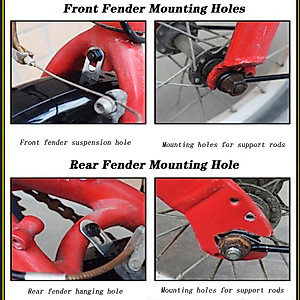 SLDMJFSZ Bike Full Bike fenders - Mud Guard 14" x 63mm (Black)- Front Rear Fenders Easy to Install for 14-inch Small Wheel Bicycles