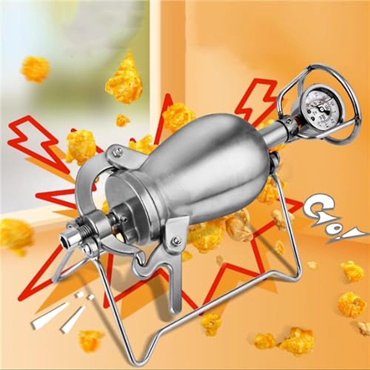 Mini Popcorn Machine, 304 Stainless Steel Mini Popcorn Pot, Chinese Traditional Retro Popcorn Maker, Amplifier Old-Fashioned Hand Popcorn Poppers,400ml