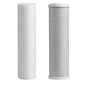 CFS – 2 Pack Water Filter Kit Includes Sediment & Carbon Cartridges Compatible with WP560038 Models – Remove Bad Taste & Odor – Whole House Replacement Water Filter Cartridge - 5 Micron - 10” Inch