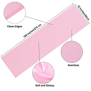 Fynite 12 Pack Satin Table Runner 12 x 108 Inches Long | Baby Pink Satin Table Runner for Party Wedding Banquet Decorations | Bright and Smooth Silk Fabric Party Table Runner - Baby Pink