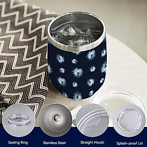 silichee 20 Oz Stainless Steel Tumbler with Lid Tie Dye Shibori Print Insulated Tumblers Vacuum Coffee Mugs for Hot and Cold Drinks,Coffee,Wine