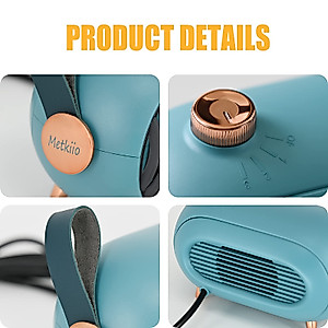 METKIIO Portable Mini Small Space Heater for Home and Office – Energy-Efficient with Overheating Protection – Retro Heater for Bedroom, Camping Tent, RV Trailer,Green