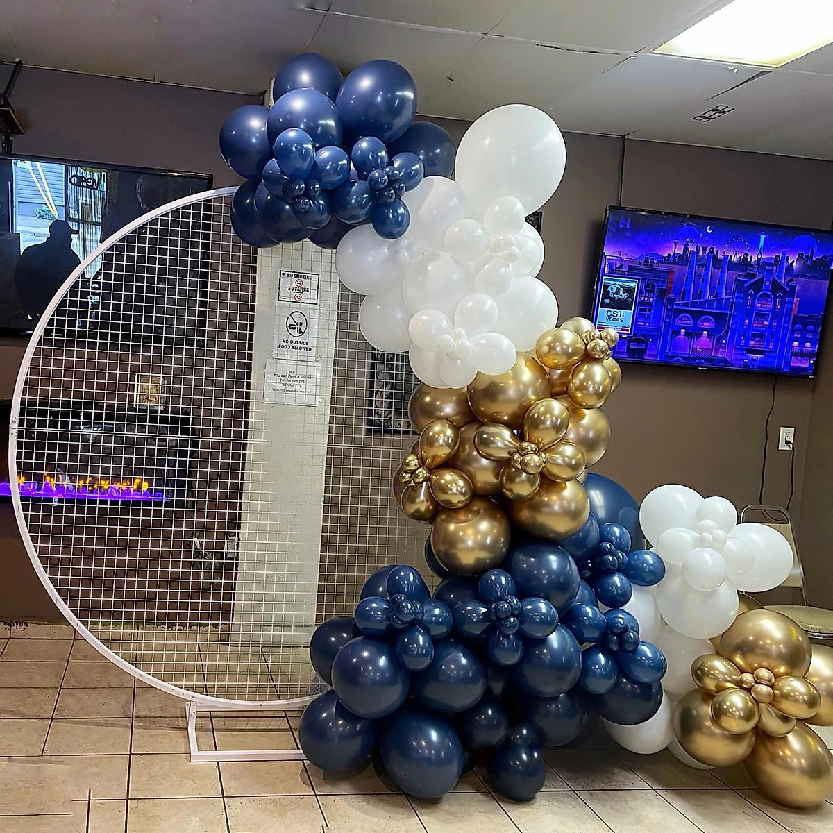 Navy Blue Balloons Arch Kit Include the Plastic Strip-129pcs Different Sizes 18, 12,10,5inches Navy Blue Balloons Garland for Graduation Baby Shower Wedding Holiday Balloon Birthday Party Decoration…