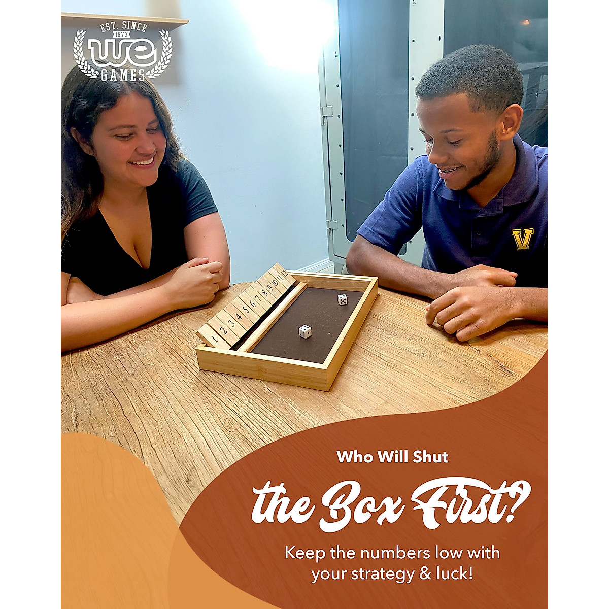 Deluxe Wood 12 Numbers Shut The Box Game