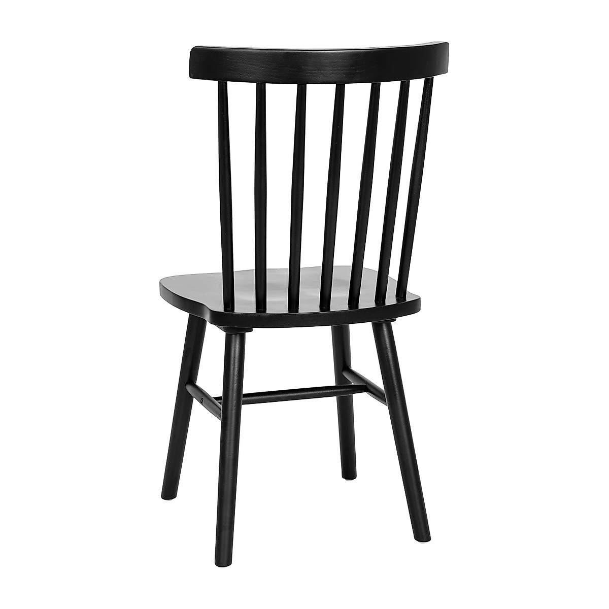Flash Furniture Ingrid Commercial Grade Windsor Dining Chairs - Black Solid Wood Spindle Back Chairs - Armless Kitchen or Dining Room Chairs - No Assembly Required